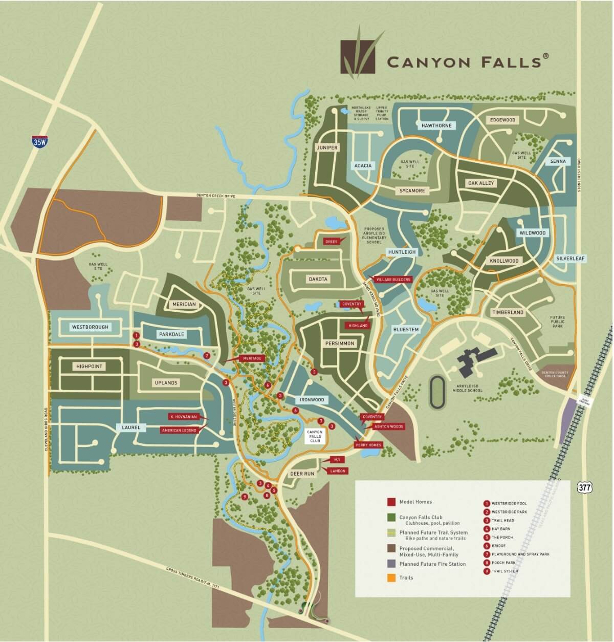 Canyon Falls Community Map | Northlake, TX