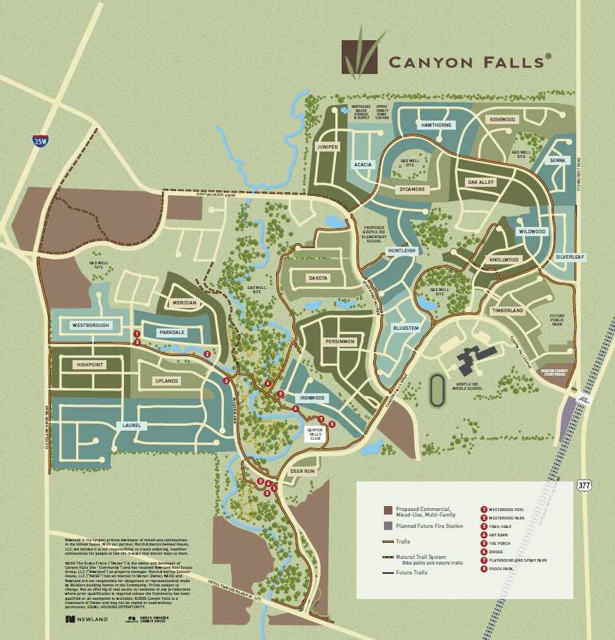 Canyon Falls Community Map | Argyle, Flower Mound & Northlake, TX